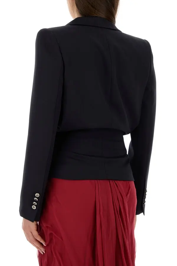 Alexander McQueen Navy Wool Blazer With Peculiar Lapels