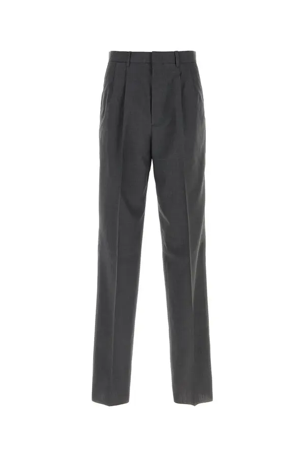 JIL SANDER Graphite Wool Pleated Trousers - Grey