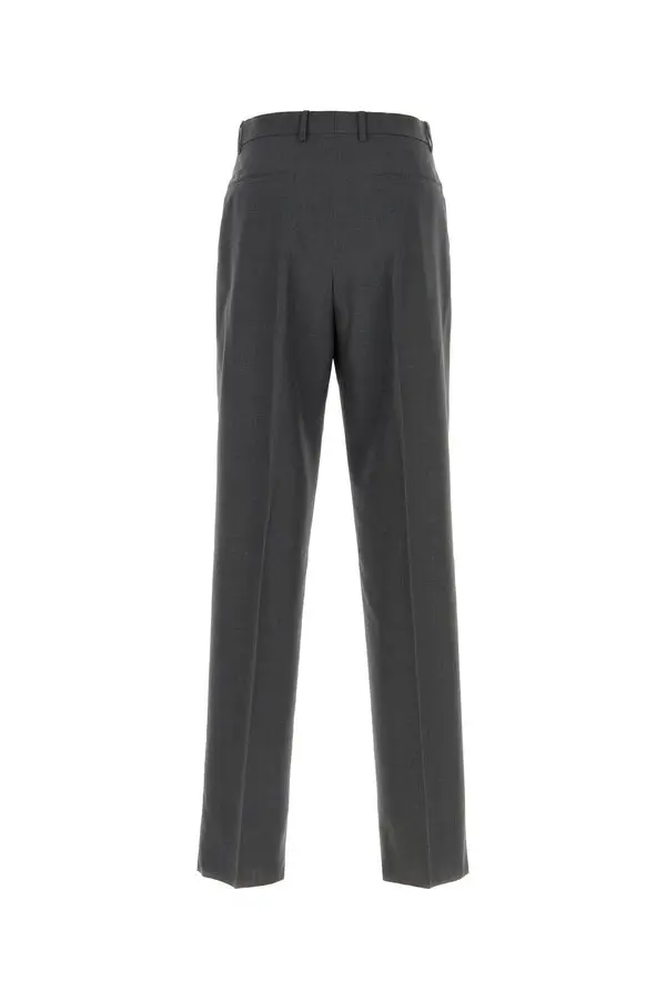 JIL SANDER Graphite Wool Pleated Trousers - Grey