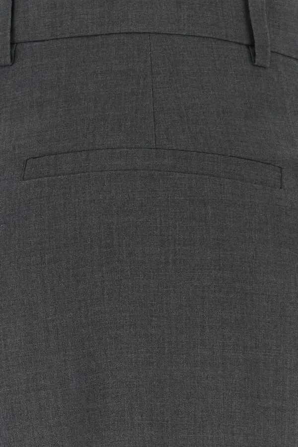 JIL SANDER Graphite Wool Pleated Trousers - Grey