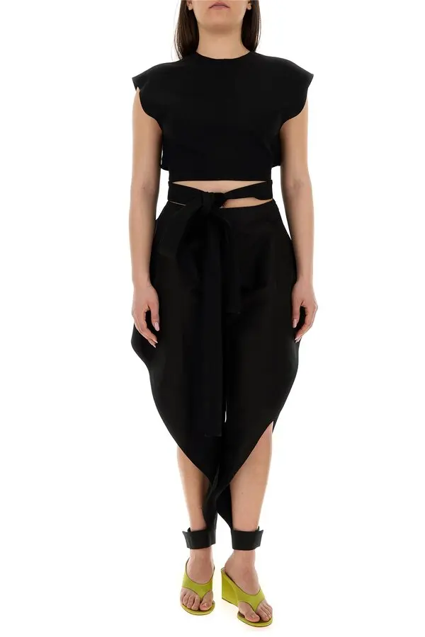 Alaïa Stretch Wool Tie Waist Top