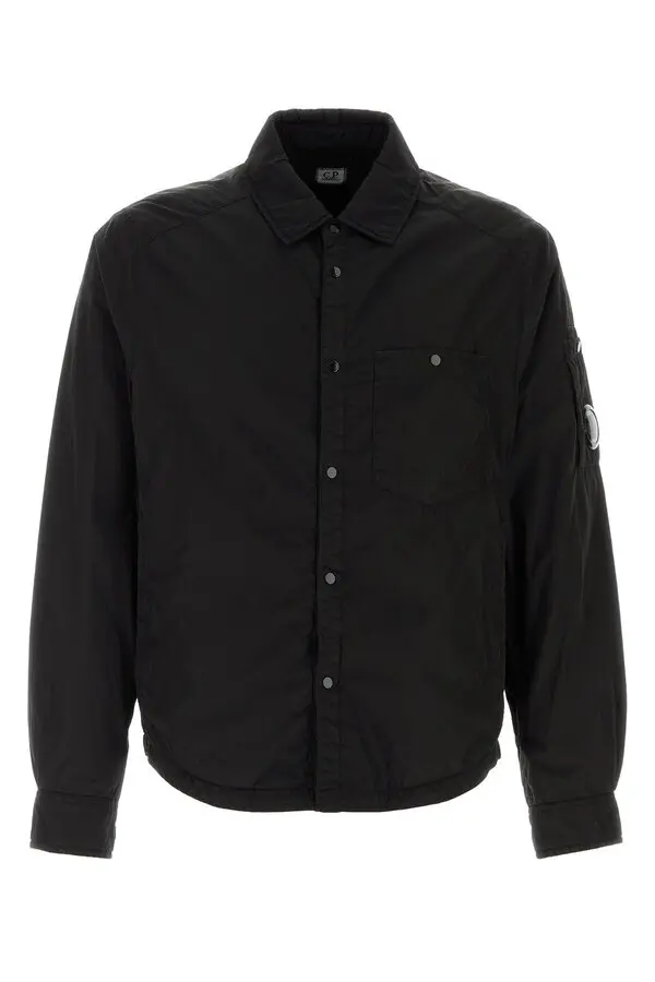 C.P. COMPANY Nylon Padded Jacket With Logo Detail - Black