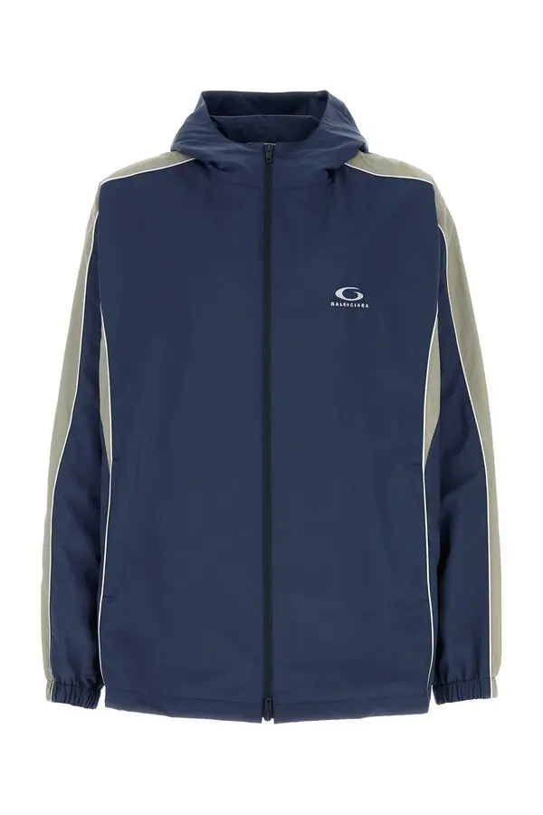 Balenciaga Tech Fabric Windbreaker With Loop Sports Icon Embroidery