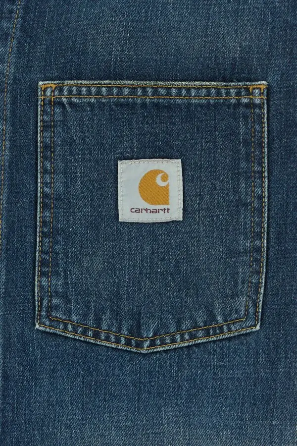 Carhartt Work In Progress Denim Chore Coat With Corduroy Collar
