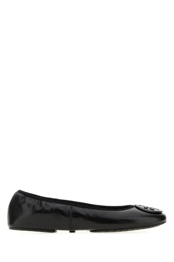 Tory Burch Leather Reva Ballerinas - Black