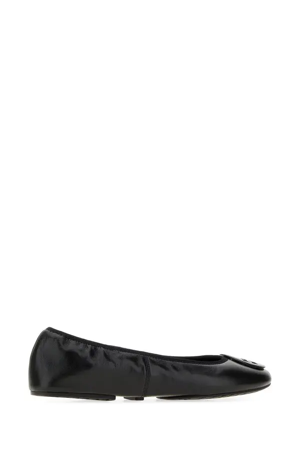 Tory Burch Leather Reva Ballerinas - Black