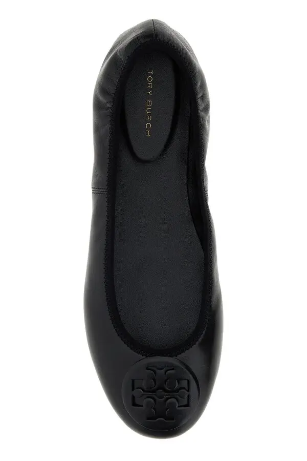 Tory Burch Leather Reva Ballerinas - Black