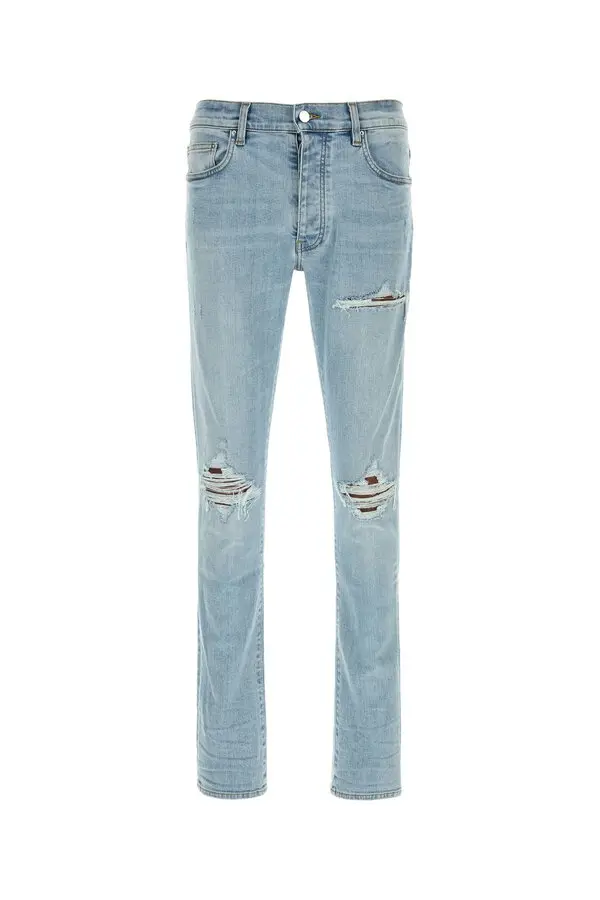 Amiri Distressed Stonewashed Stretch Denim Jeans