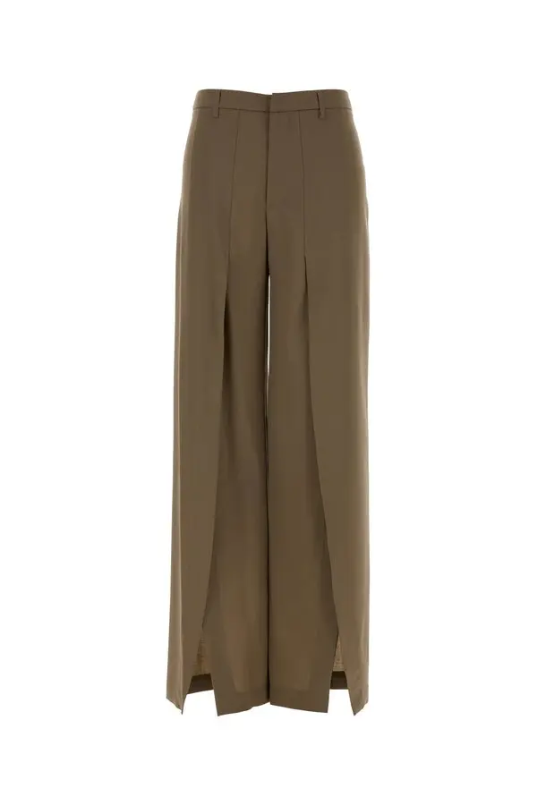 PT TORINO Palazzo Pants With Slit Hem - Brown