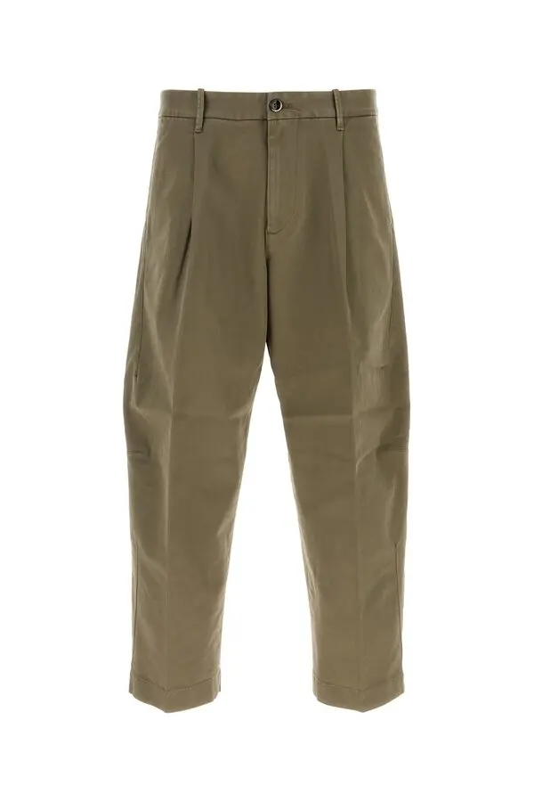 NINE:INTHE:MORNING Giulio Cotton Blend Trousers - Green