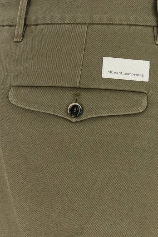 NINE:INTHE:MORNING Giulio Cotton Blend Trousers - Green