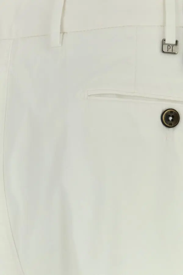 PT TORINO Stretch Cotton Bermuda Shorts - White