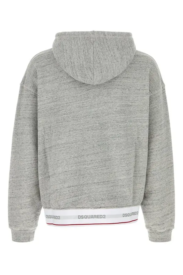 Dsquared2 Melange Cotton Oversize Sweatshirt With Logo Band