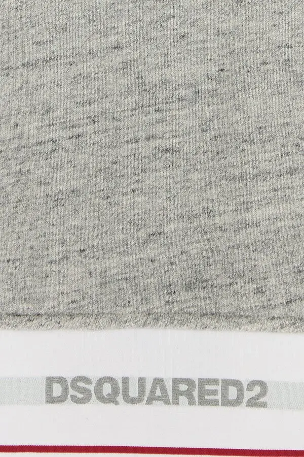 Dsquared2 Melange Cotton Oversize Sweatshirt With Logo Band