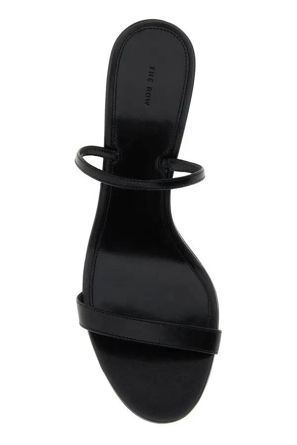 THE ROW Leather Ella Sandals - Black