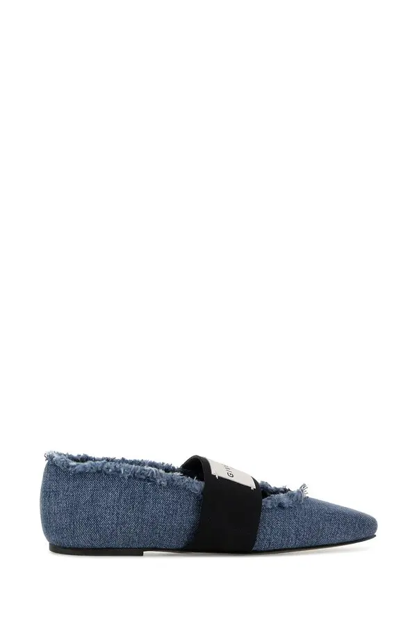 Givenchy Denim Ballerinas With Logo Detail - Blue