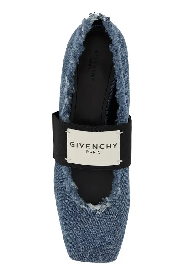 Givenchy Denim Ballerinas With Logo Detail - Blue