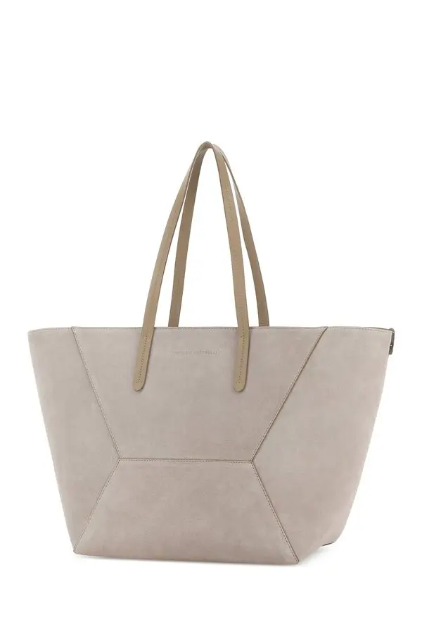 Brunello Cucinelli Suede Shopping Bag - Grey