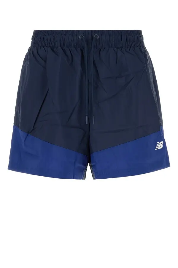 NEW BALANCE Navy Nylon Bermuda Shorts