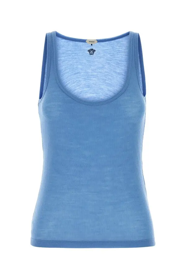 Versace Cerulean Wool Tank Top
