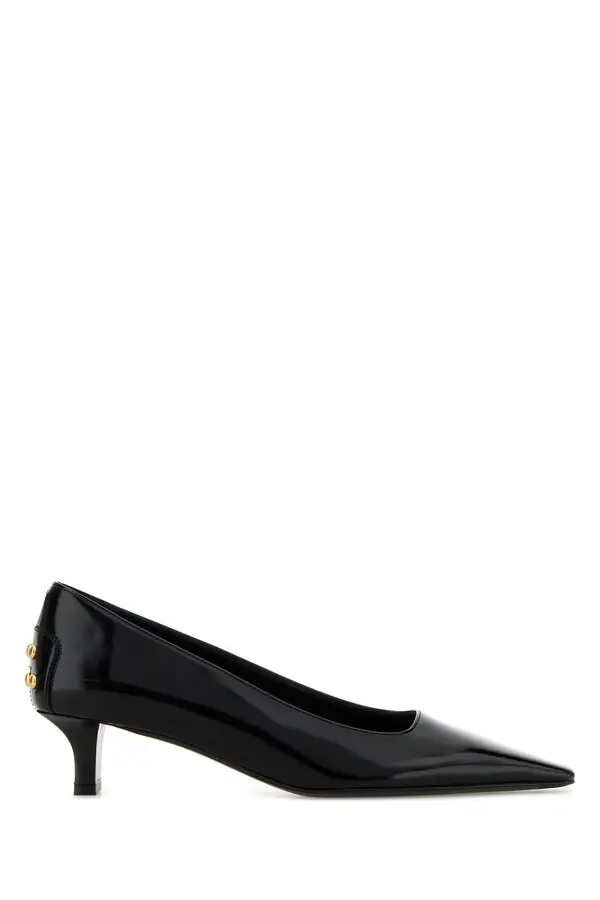 TOD'S Polished Leather Pumps With Metal Studs