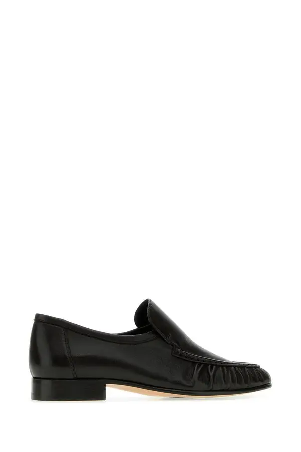 THE ROW Leather Loafers - Black