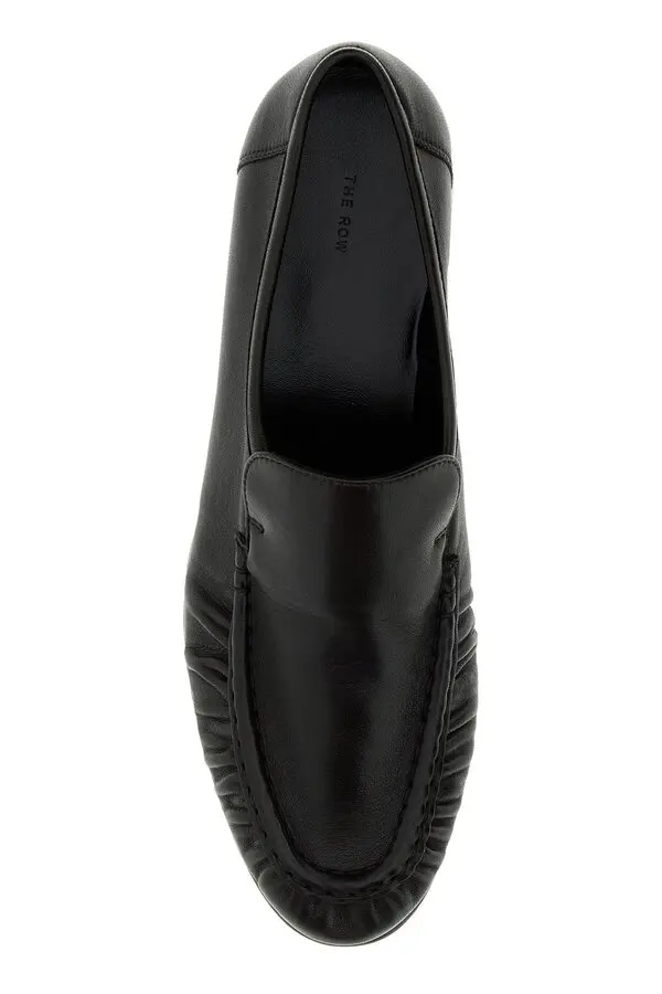 THE ROW Leather Loafers - Black