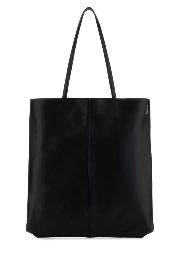 JIL SANDER Leather Shopping Bag - Black