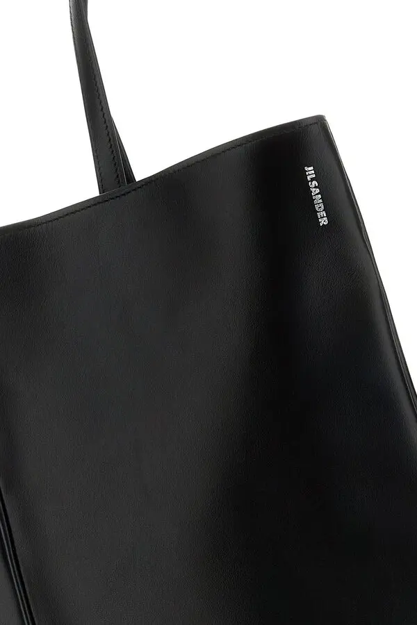 JIL SANDER Leather Shopping Bag - Black