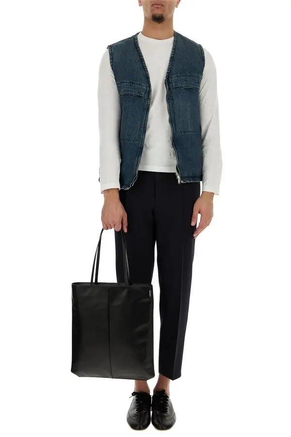 JIL SANDER Leather Shopping Bag - Black