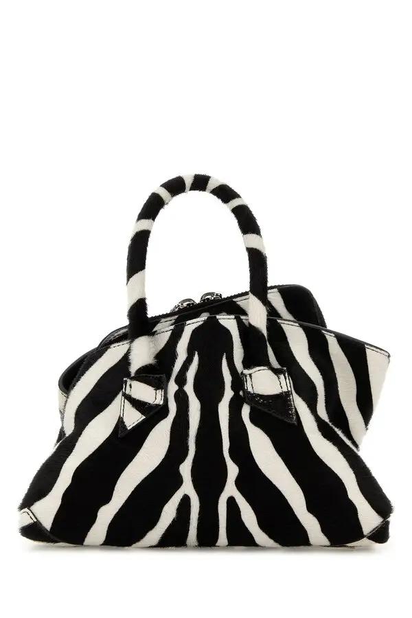 Attico Printed Calf Hair Mini La Passeggiata Handbag - White