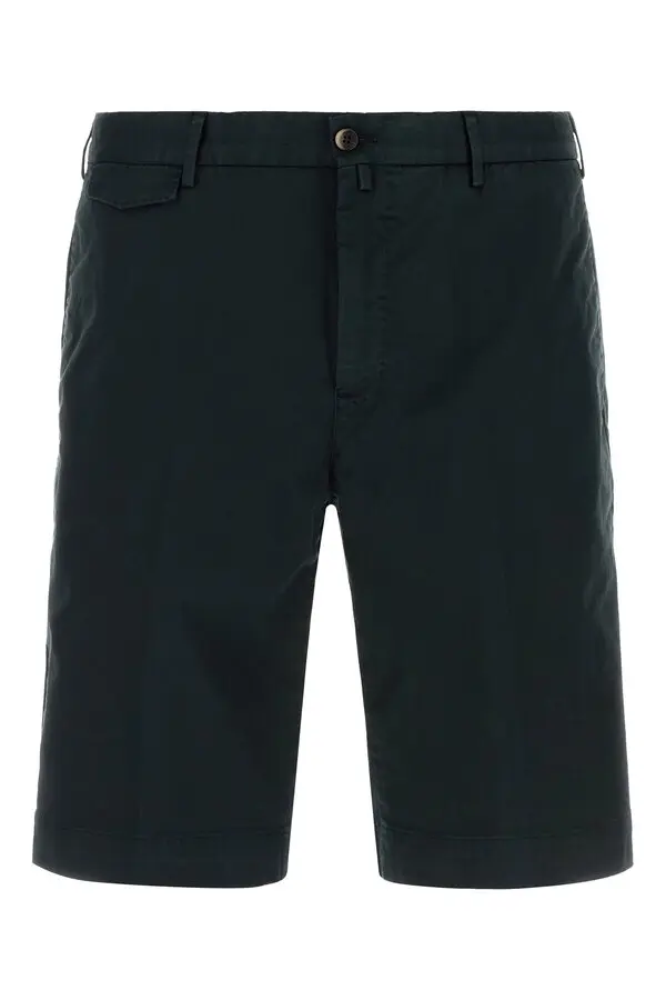 PT TORINO Stretch Cotton Bermuda Shorts - Black