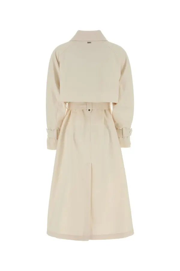 Herno Jersey Trench Coat With Metal Logo Plate