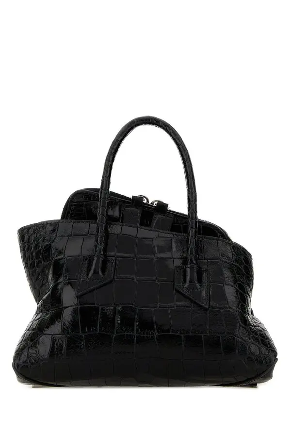 Attico La Passeggiata Leather Handbag - Black