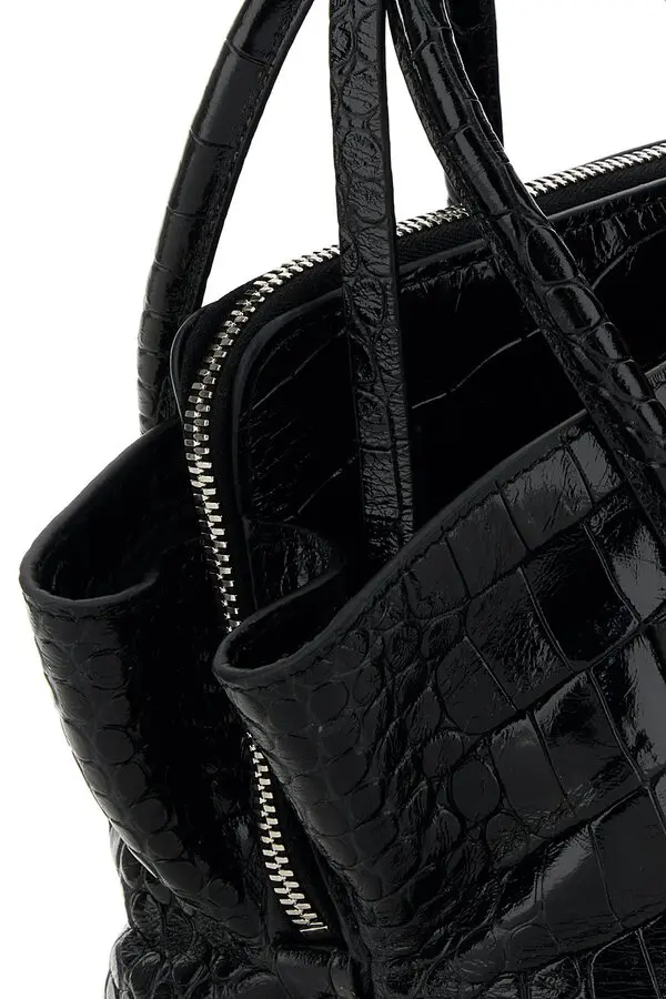 Attico La Passeggiata Leather Handbag - Black