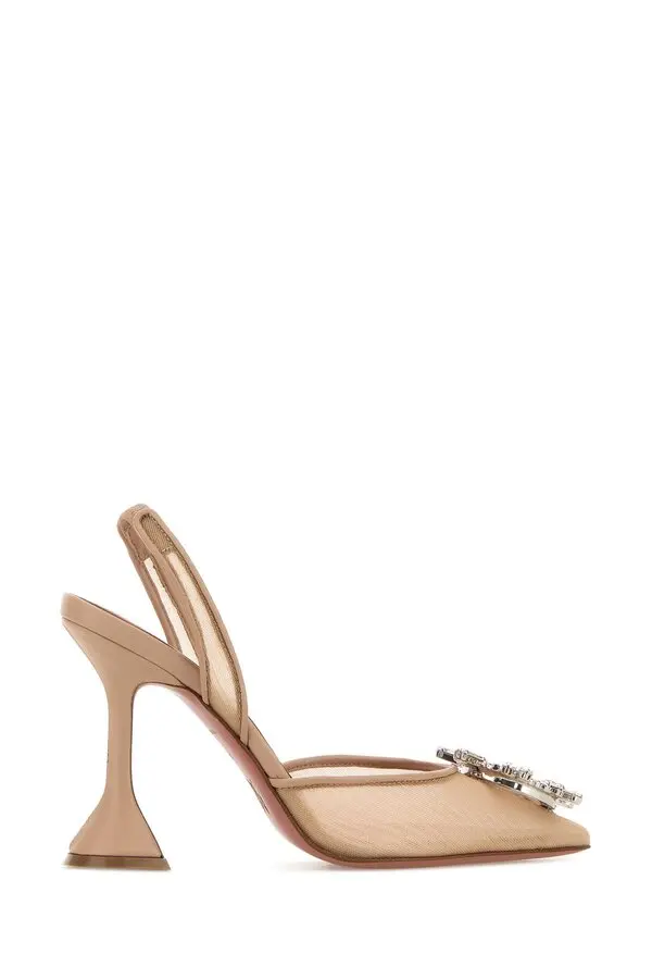Amina Muaddi Begum Pumps With Jewel Embellishment - Light Brown