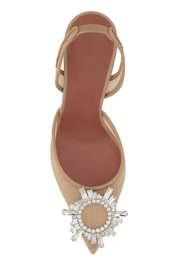 Amina Muaddi Begum Pumps With Jewel Embellishment - Light Brown