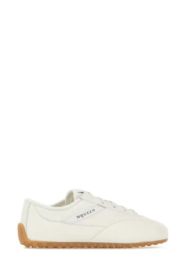 Alexander McQueen Ivory Leather Boxe Sneakers