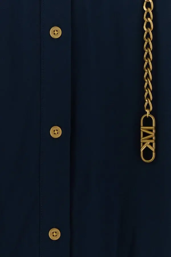 Michael Kors Navy Crepe Shirt Dress