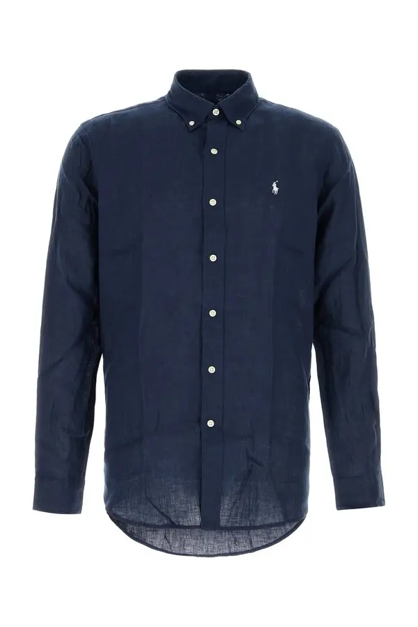 Polo Ralph Lauren Navy Linen Shirt - Blue
