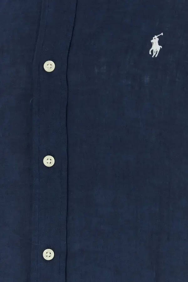 Polo Ralph Lauren Navy Linen Shirt - Blue