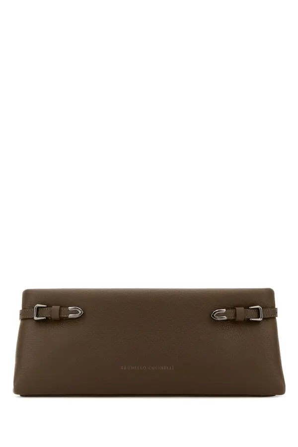 Brunello Cucinelli Mud Leather Clutch - Brown