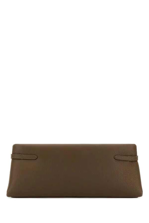 Brunello Cucinelli Pebble Leather Clutch With Embossed Logo