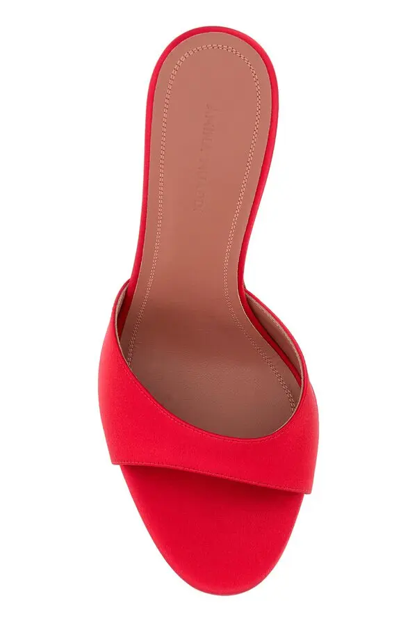 Amina Muaddi Elodie Satin Mules With Stiletto Heel