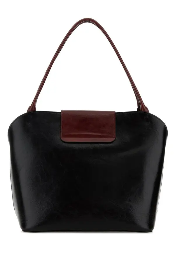 Versace Leather Shopping Bag With Medusa Detail