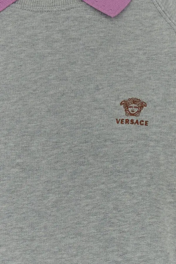 Versace Cotton Sweatshirt With Medusa Embroidery