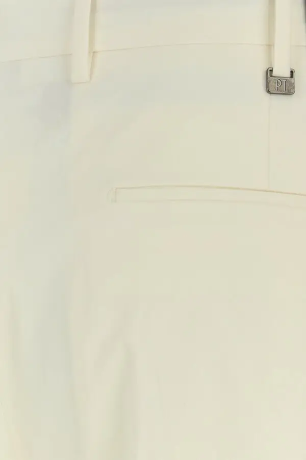 PT TORINO Stretch Cotton Tailored Trousers - White