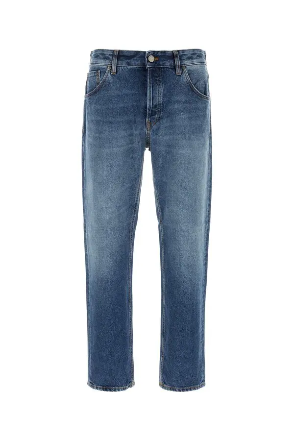 PT TORINO Stonewashed Pure Cotton Denim Jeans - Blue