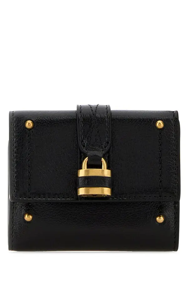 Chloé Leather Mini Paddington Wallet - Black