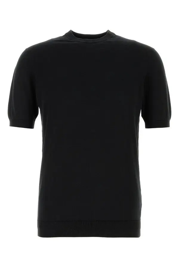 Fedeli Short-sleeve Crew Neck Cotton Sweater
